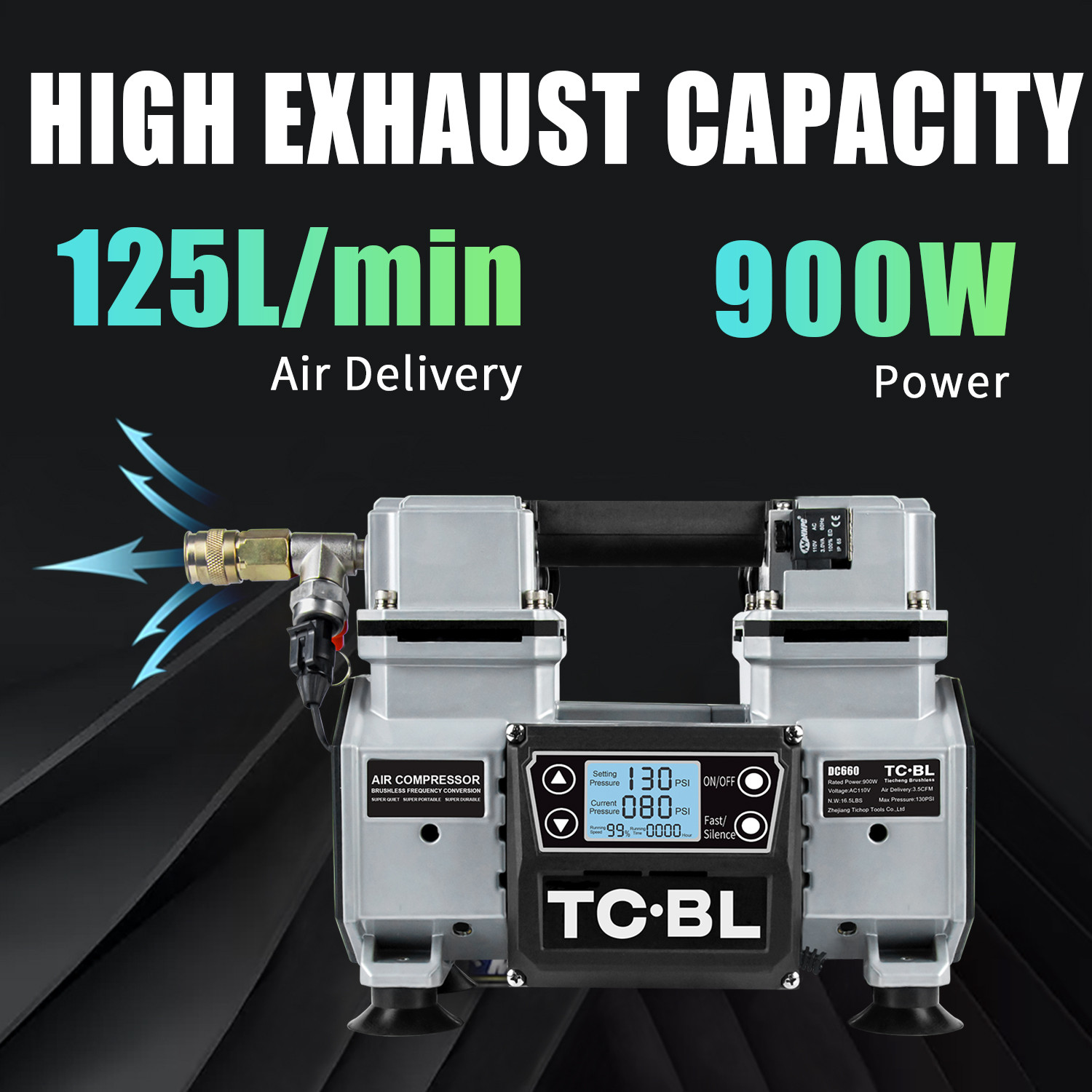 Buy 900w Mini Oil Free Tankless Portable Air Compressor Dc660 from ...