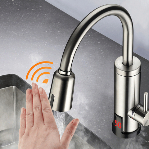 Buy Automatic Mixer Taps Instant Kitchen Heating Faucet Touch Sensor ...