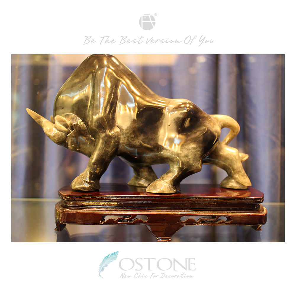 Buy Black Onyx Carved Bull Design Figurine Sculpture Statue For Home ...