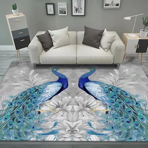 Buy Custom Printed Carpet Rugs 3d Printed Blue Geometric Carpets For ...