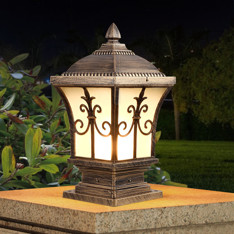 Buy Exterior Antique Led Gate Fence Post Lamp Garden Pillar Light from ...