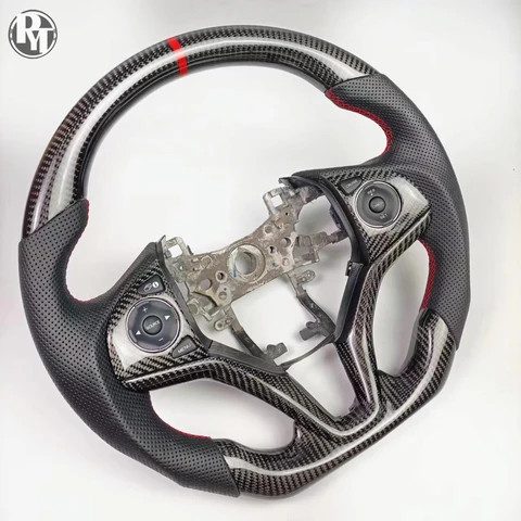 Buy For Honda Fit Gk5 Steering Wheel Custom Racing Carbon Fiber ...