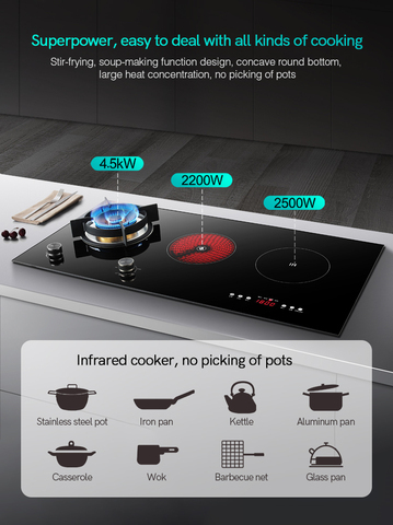 Buy Induction Cooktop Pris Hybrid Electrical Gas Cooker 220v 3 Burner ...