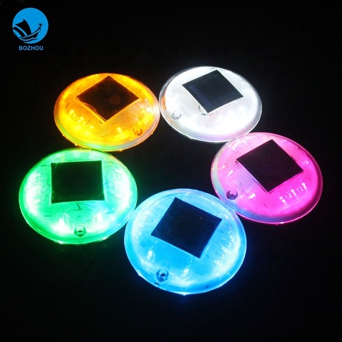 Buy Led Traffic Warning Light On The Ground Round Solar Road Stud Light ...