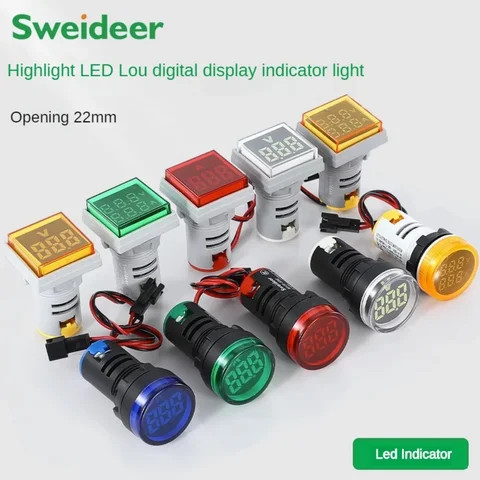 Buy Mini Square Round Led Digital Display Panel Voltmeter Ammeter Hz ...