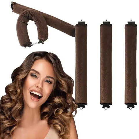 Buy New Heatless Hair Curlers Curling Set Big Wave Overnight Curls Rods ...