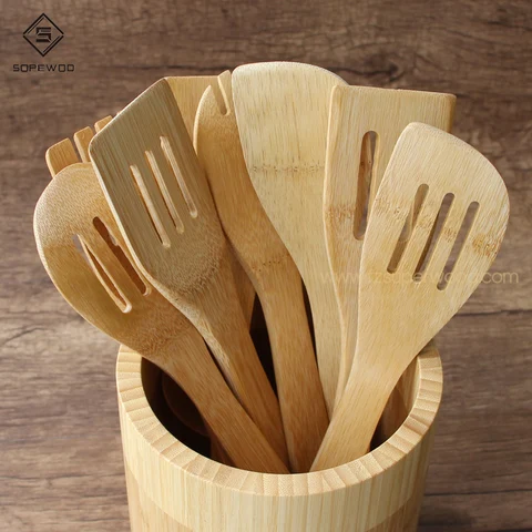 Buy Set Of 5 Pieces Multi Function Cooking Tools Bamboo Kitchen ...
