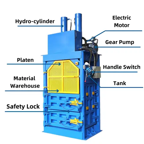 Buy Small Industrial Vertical Baler Waste Paper Baler Machine, Baling ...