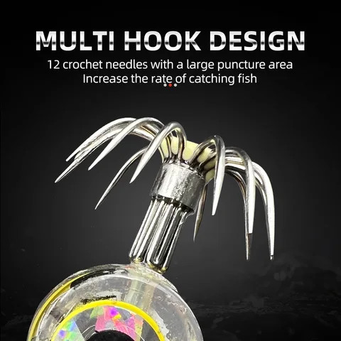 Buy Squid Hook Flashing Lamp Fishing Lures Led Deep Sea Luminous Squid ...