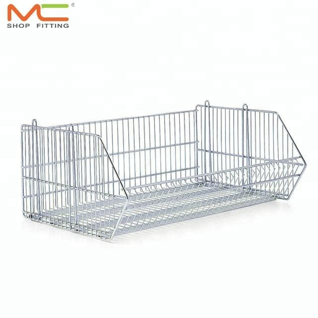 Buy Supermarket Stacking Wire Basket, Collapsible Wire Display Basket ...