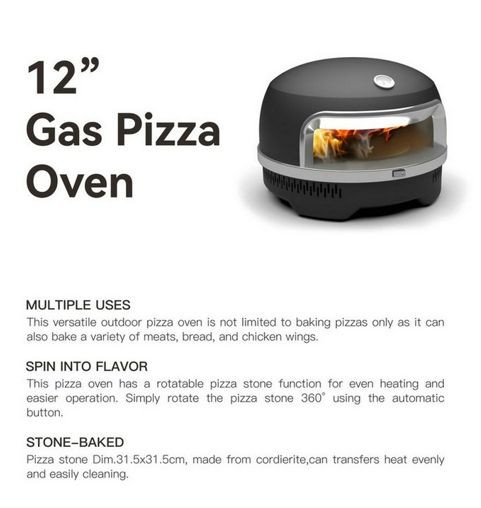 Buy Flyzza Gas Auto Rotating Foldable Legs Pizza Oven from Ningbo ...