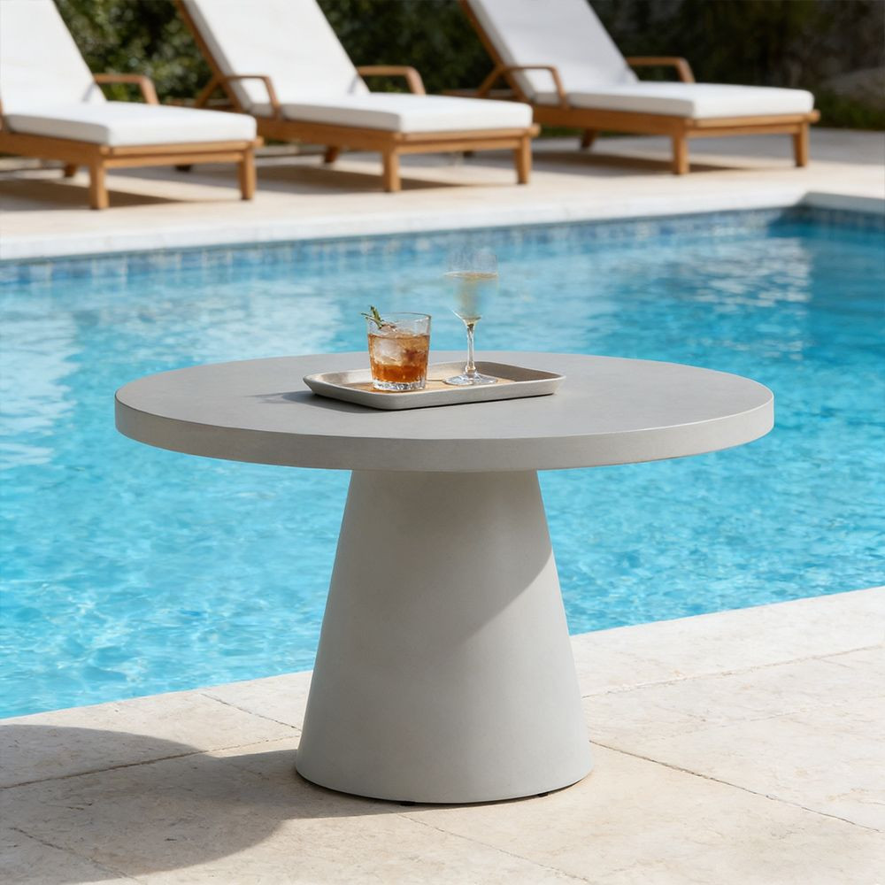 Buy 47 Inch Dining Table 47 Inch Round Concrete Outdoor Table from ...