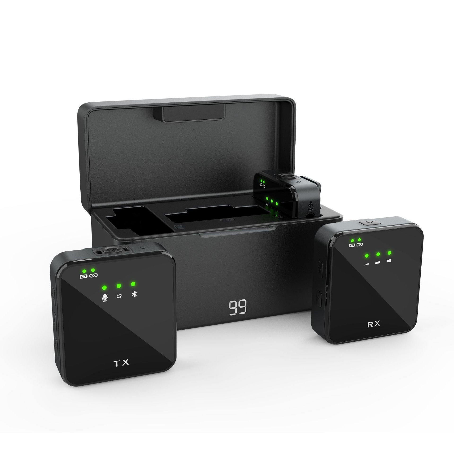 Buy Wireless Lavalier Microphone Set With Digital Display And Charging ...