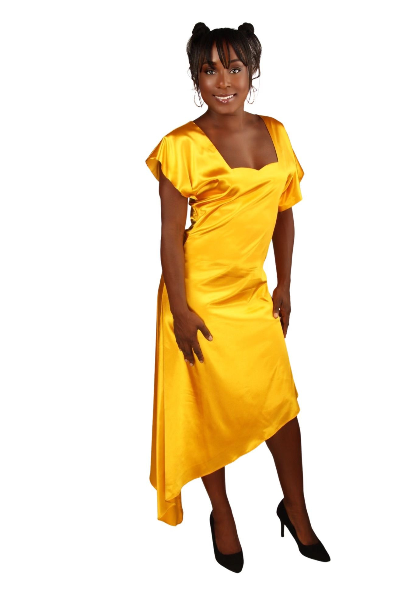 Buy Gold Step-in Dress from Nicole-Tayan Luxury Dress Co., USA ...