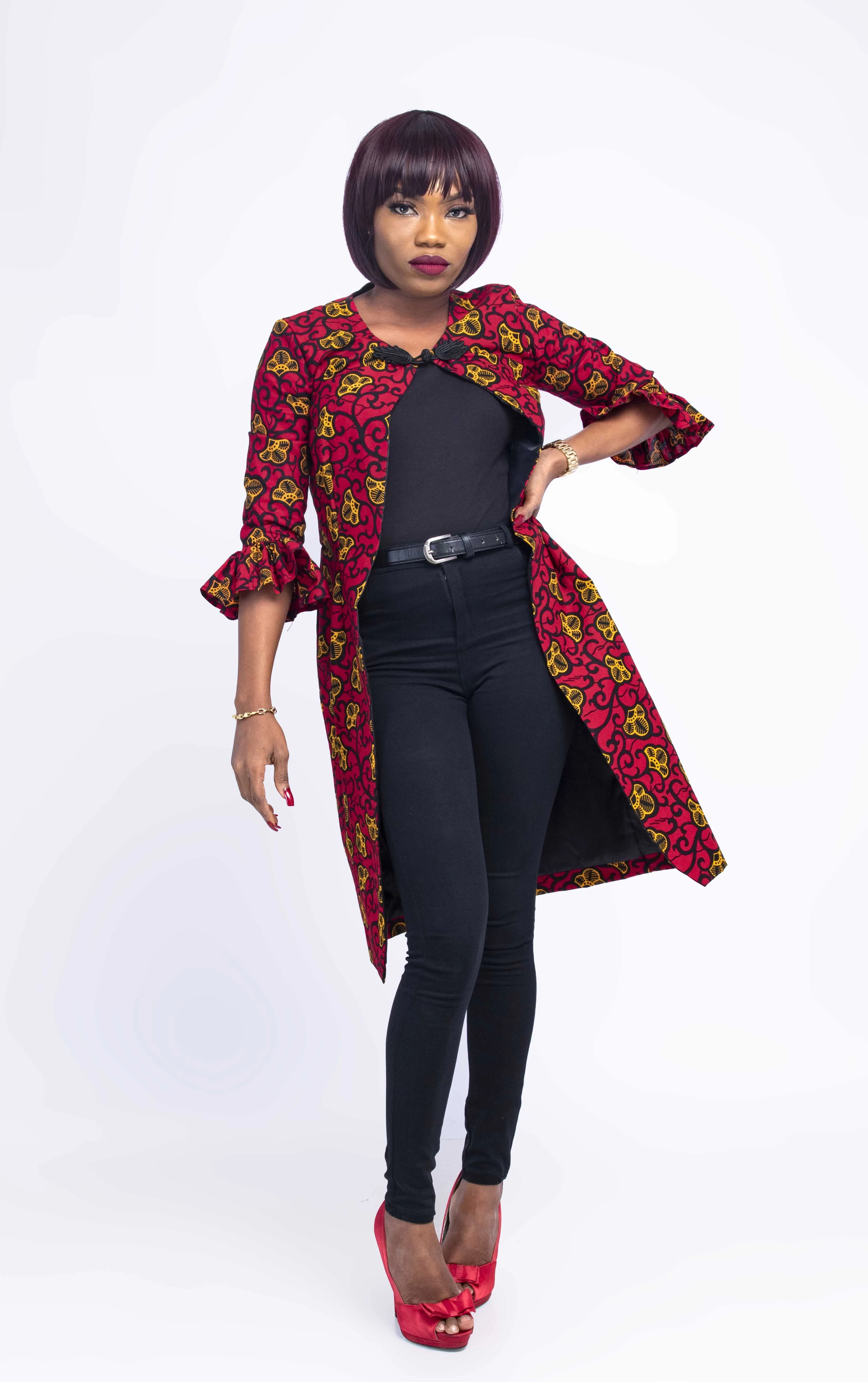 Buy Red Ankara Jacket - Ify from Mieko Michi, Nigeria | Tradewheel.com
