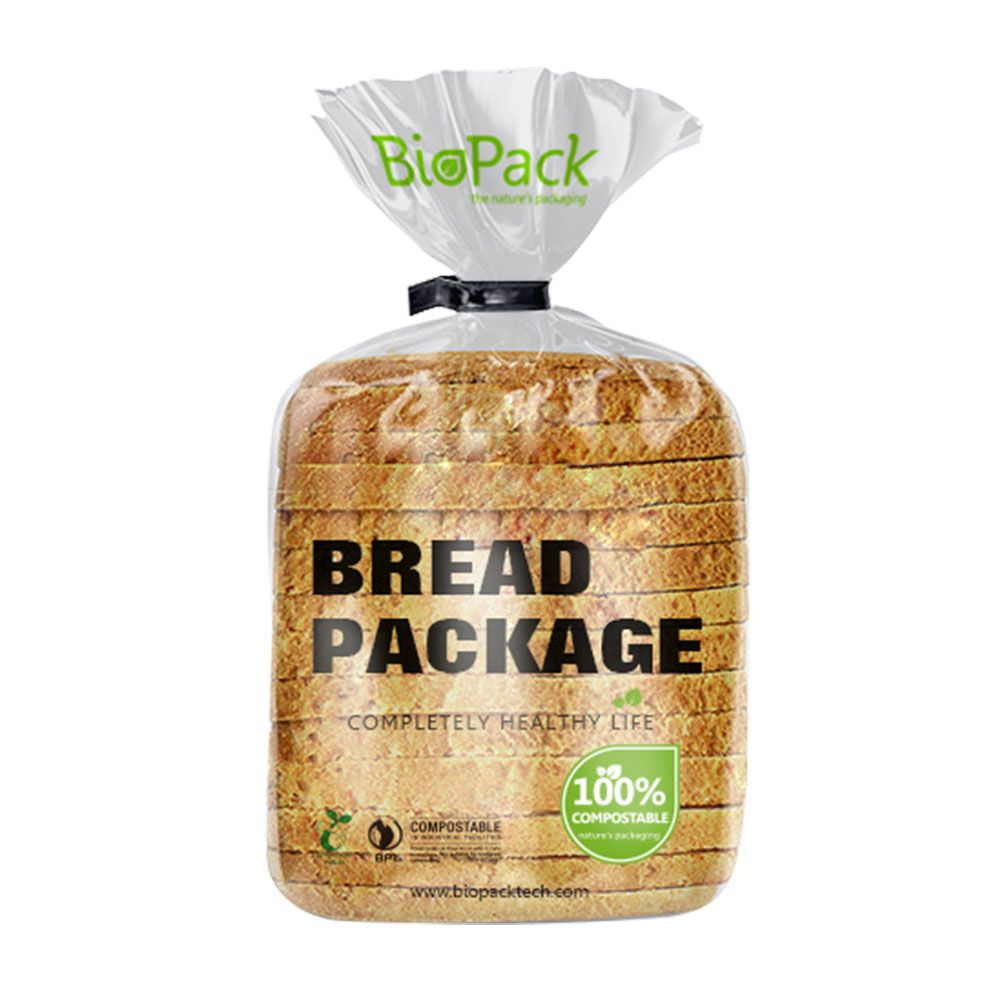 Buy Compostable Bio Plastic Bread Packaging Bag With Clear Window from ...