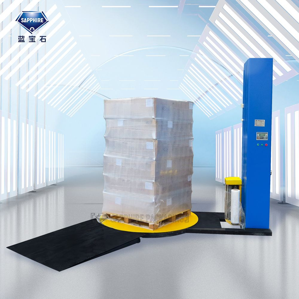 Buy Tp1650f Automatic Pre-stretch Film Pallet Wrapping Machine With A Ramp from Shandong Magpie ...