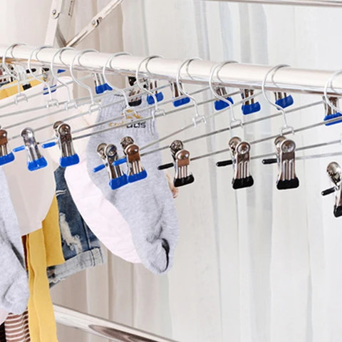 Buy 10pcs Metal Clip Coat Hangers Clothes Closet Pant Trouser Skirt Non ...