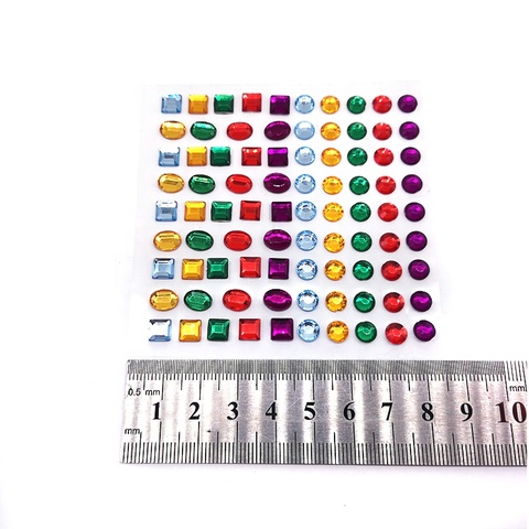 Buy Assorted Shape And Colors Rhinestone Gems Self Adhesive Stick On ...
