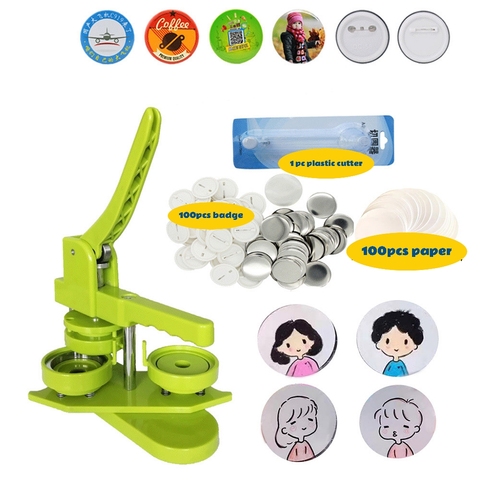 Buy Badge Maker Machine Kit Badge Button Parts Pin Backs Mylar Circle ...