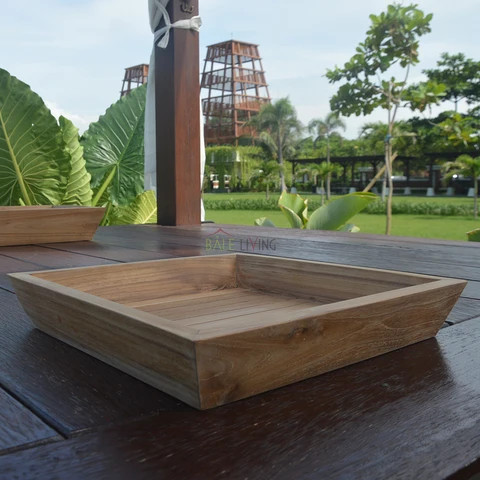 Buy Catalina Square Serving Tray Natural Wooden Serving Tray ...