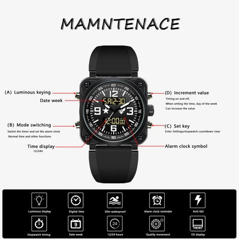 Buy Classic Mens Military Watch Chronograph Original Mens Stop Watch ...