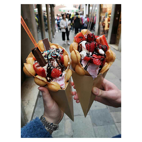 Buy Disposable Hot Food Grade Paperboard Triangle Ice Cream Packaging ...