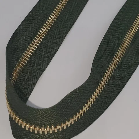 Buy Exporters Close End Zip Roll Clothing Chain Brass Zippers Golden ...
