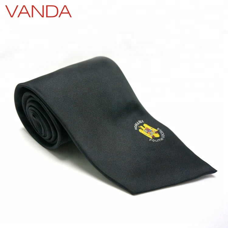 Buy Hand Made Black 100% Silk Tie Military Police Neck Tie from ...