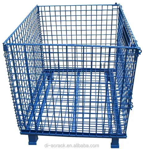 Buy Heavy Duty Stillage Cage Collapsible Rigid Metal Bulk Wire Mesh Storage Stacking Cage ...