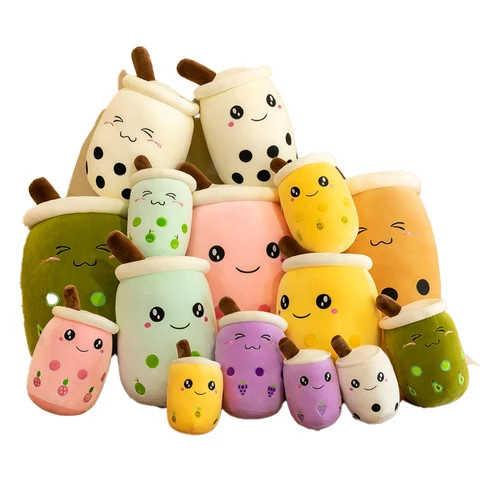 Buy Kawaii Cute Soft Bubble Boba Milk Tea Cup Shaped Pillow Plush ...