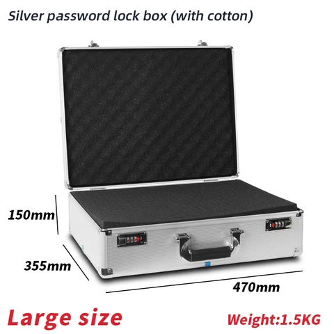 Buy Lihong Silver Aluminum Hard Metal Briefcase With Combination Lock ...