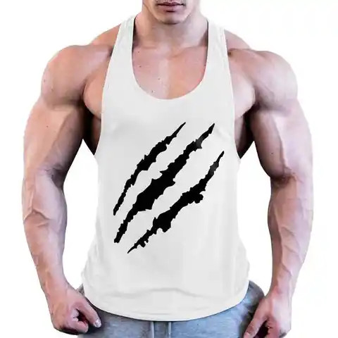 Buy Men Gym Singlet Stringer Muscle Fit Tank Tops Fitness Workout Shirt ...