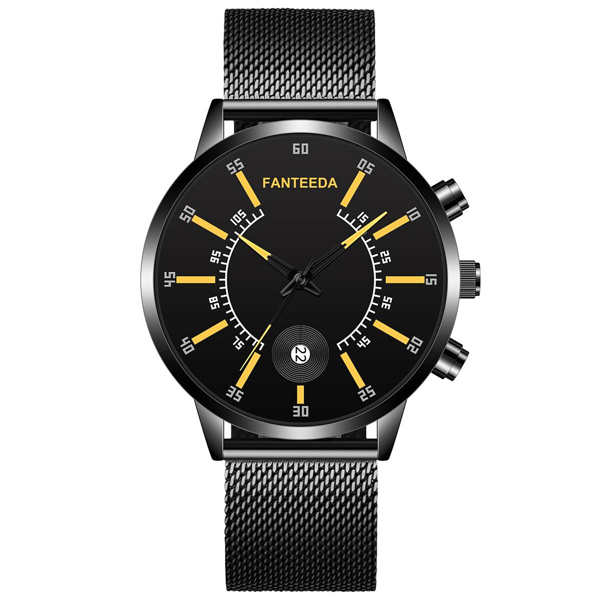 Buy Minimalist Classic Men Mesh Steel Belt Ultra Thin Wrist Watch ...