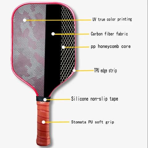 Buy Paddle Red Map Texture Kfl Pickleball Paddle Carbon Fiber ...