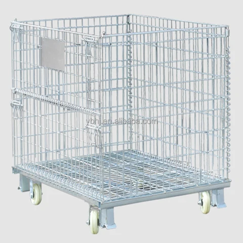 Buy Pallet Box Metal Mesh Container Lockable Roll Wire Steel Cages For ...