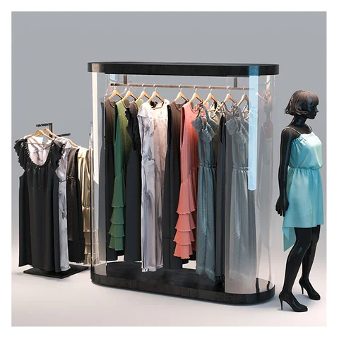 Buy Promotion Metal Zara Clothing Store Racks Display Glass Clothing ...
