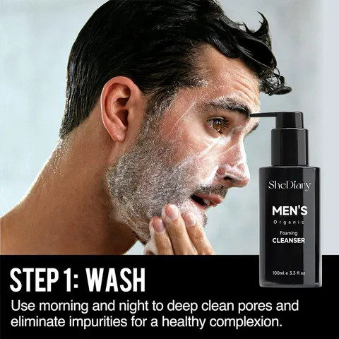 Buy Shediary Gentle Face Cleanser Foaming Men Face Washing Pores Remove ...
