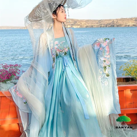 Buy Tang Manufacturing Hanfu Women Skirt Large Wide Sleeved Heavy ...