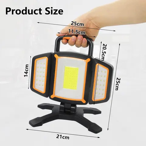 Buy Three Head 3000mm Foldable Charging Adjustable Work Light Portable ...