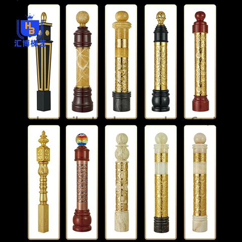 Buy Villa Gold Luxury Style Curved Stair Aluminium Balusters Railing ...