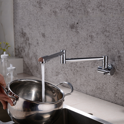 Buy Wall Mounted Kitchen Sink Tap Pot Filler Taps Swivel Folding ...