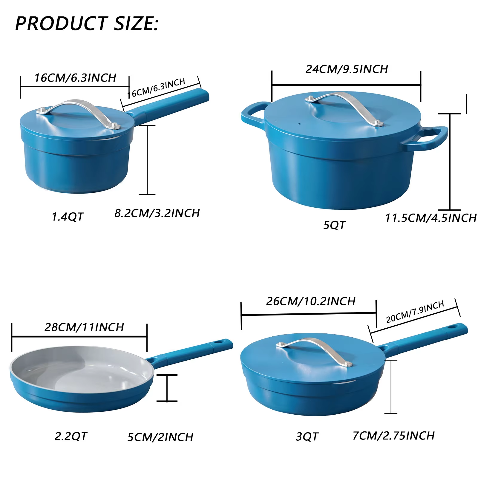 Buy Die-casting Nonstick Cookware Set Aluminum Ceramic Coating Pots And ...