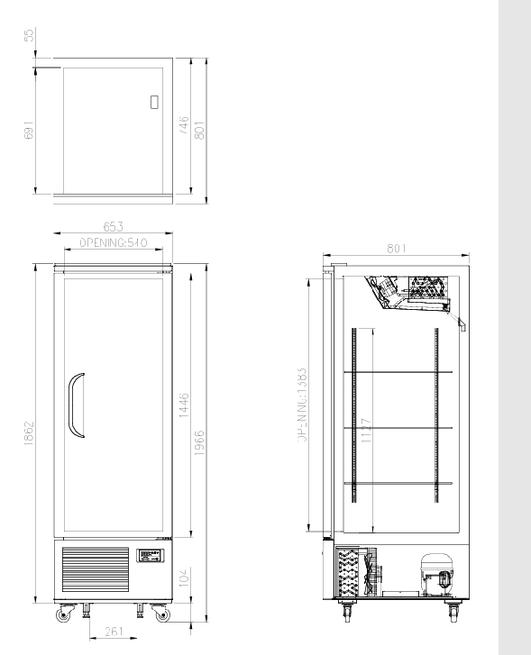 Buy Kbm-251 | Reach In Bottom Mount Refrigerator & Freezer from Fresh ...