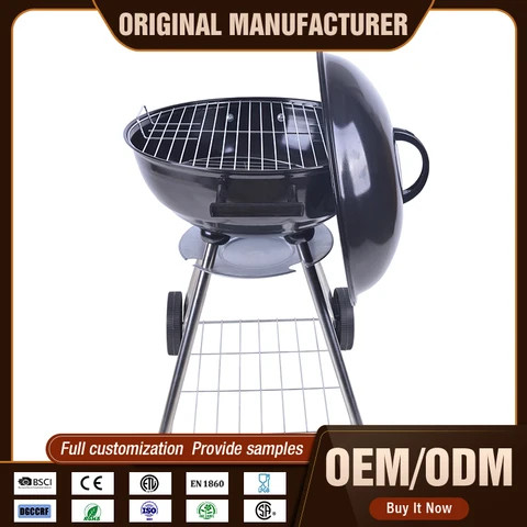 Buy 18 Inch 4 Legs Trolley Black Portable Charcoal Barbecue Outdoor Kettle Bbq Grill from Foshan ...