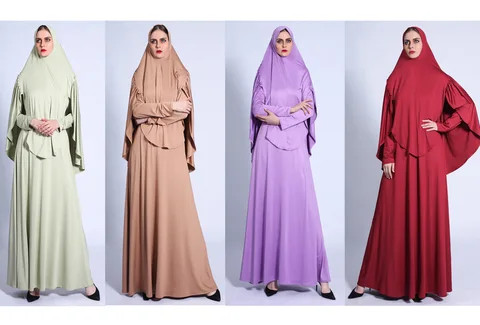 Buy 2024 American Europe Ramadan Islamic Women Plain Color Jersey ...