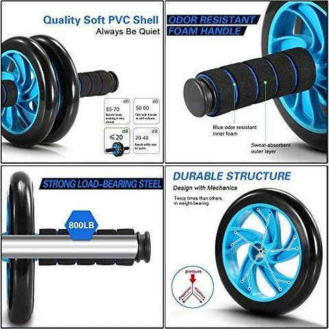 Buy 7-in-1 Ab Wheel Roller Kit With Push-up Bar Knee Mat Jump Rope Hand ...
