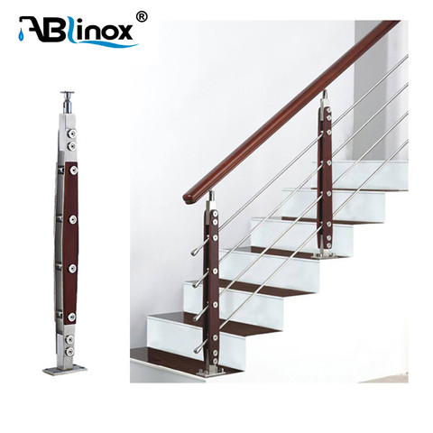 Buy Ablinox Stainless Steel Modern Wood Balustrades Wood Stair Railings ...