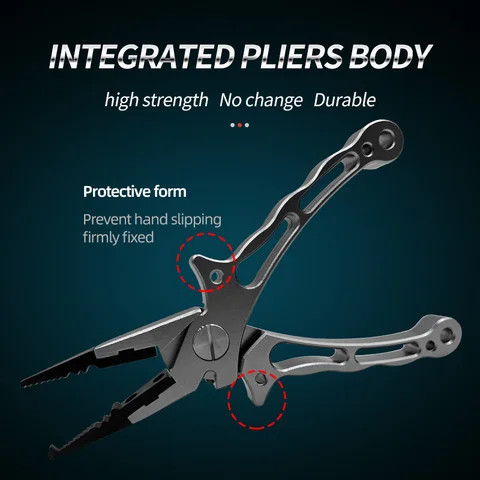 Buy Aluminum Fishing Pliers Saltwater Multitool Split Ring Pliers ...