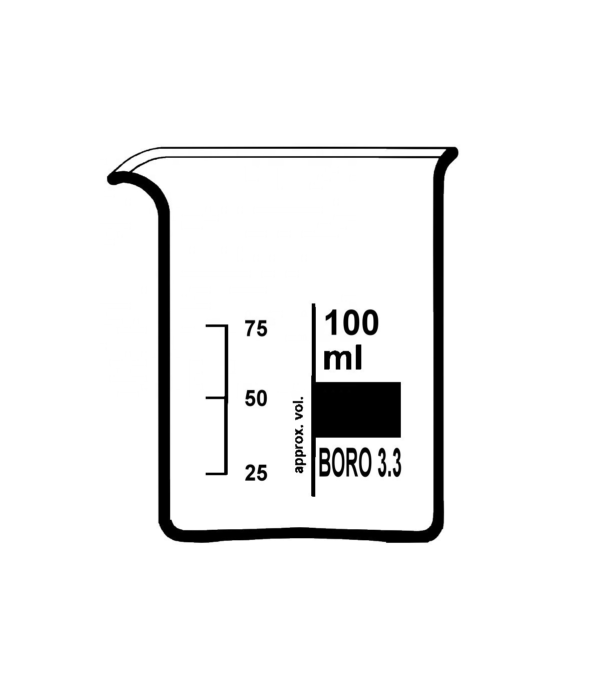 Buy Boro 3.3 Laboratory Glass Pyrex Low Form Beakers 25ml 50ml 100ml ...